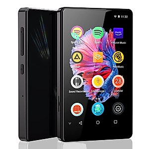 72GB MP3 Player Bluetooth with Spotify Kids,Spotify,Audible,Browser(Removable),Amazon Music,4.0" IPS MP4 Music Player Up to 256GB (Black1)