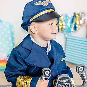 Melissa & Doug Pilot Role Costume Set (FFP) ,Blue