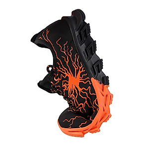 Boys Girls Running Tennis Shoes Kids Sneakers Non Slip Breathable Strap Athletic Sports Shoes Black Orange 4 Big Kid