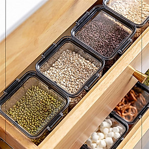 BRYLL Plastic Cereal Storage Box Multigrain Sealed Cans Food Storage Container Multifunction Transparent Airtight Plastic Box Containers Lid Kitchen Pantry Storage Box,1300ML