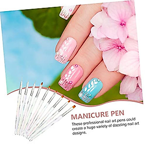 minkissy 9pcs Nail Pen Nail Airbrush Pinceles Para Uñas Acrilicas Lipstick Applicator Fine Brushes Nail Art Supplies Nail Art Brushes Nail Art Pen Manicure DIY Drawing Pen Nail Supplies UV