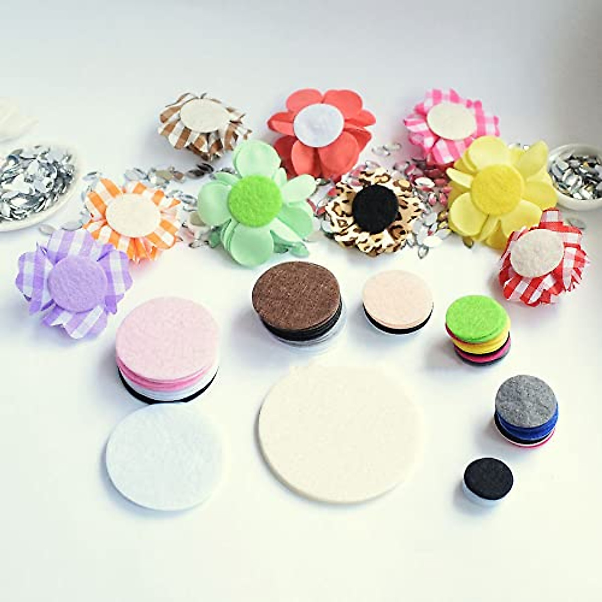 Auleswet 20mm Diameter Felt Circles Uniformly Pre-Cut Symmetrically Round Prevent Scuffs Easy Gluing Non-Woven Fabric Protect Pads Mixed Colour 80 PCS for Wax Sample Furniture Legs Halloween Costume