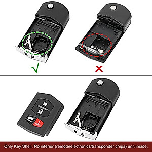 uxcell New Smart Remote Flip Key Fob Shell Case 4 Button for Mazda 3 5 6 RX-8 CX-7 CX-9 2007-2010