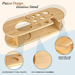 Cocktail Shaker Set with Bamboo Stand, 12-Piece Bartender Kit with Stainless Steel Bar Accessories, Gifts for Men Dad Cocktail Lovers, Home Essentials Bar Set Drink Mixer Set with Cocktail Recipes