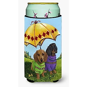 Caroline's Treasures PPP3084TBC Dachshund Hot Doggies Tall Boy Hugger Can Cooler Sleeve Hugger Machine Washable Drink Sleeve Hugger Collapsible Insulator Beverage Insulated Holder