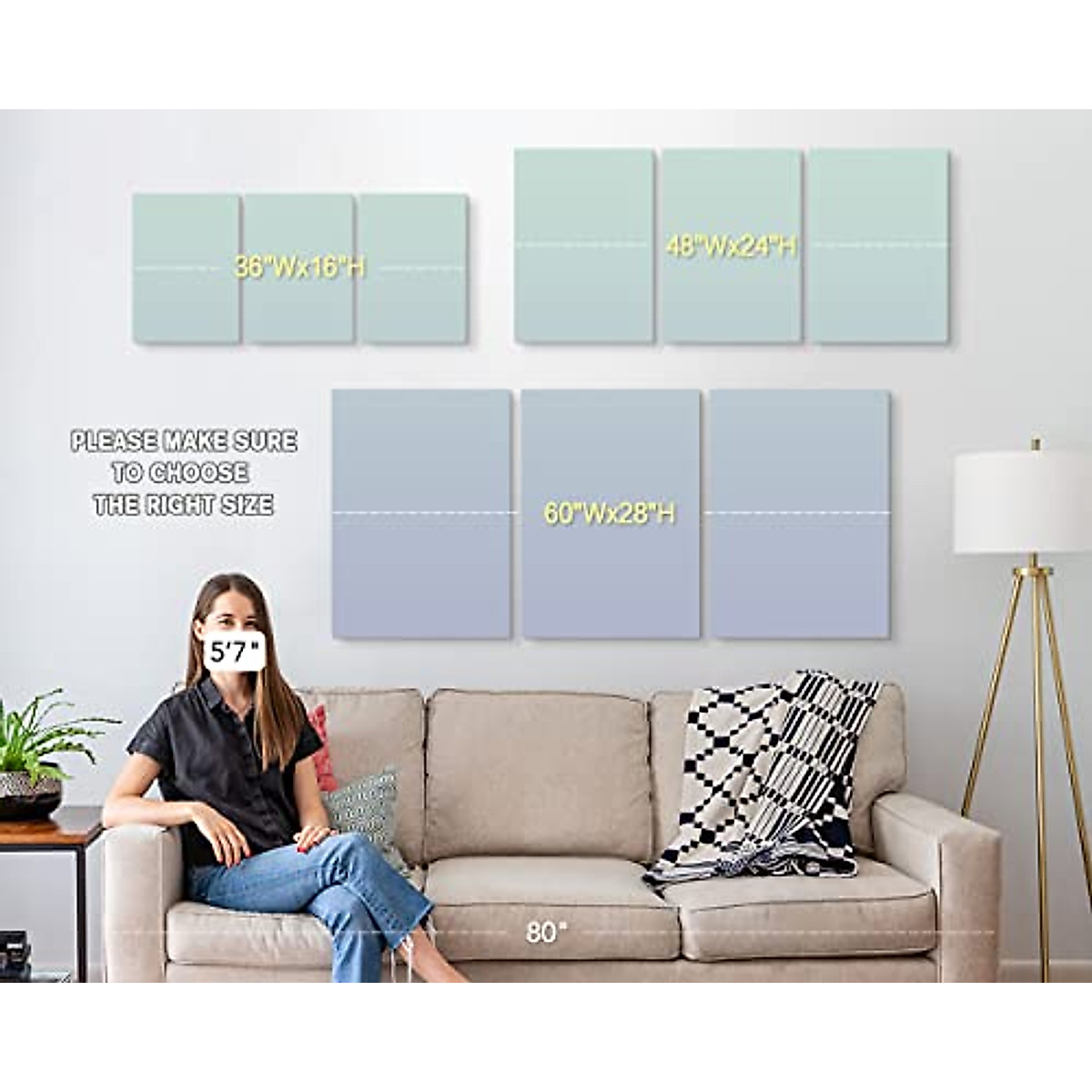 Teal Blue Wall Art Gray Black Turquoise Wall Décor for Living Room Modern Abstract Canvas Painting for Bathroom Bedroom Kitchen Dining Room Office Decor Home Decorations NON-Handmade NON-3D 36''x16''