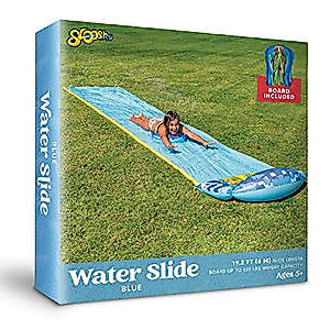 Sloosh Single Lane Slip Slide, Lawn Water Slide for Backyards with 1 Boogie Boards Waterslide with Sprinklers Yard Water Toys for Kids