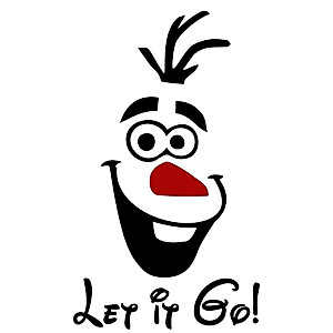 Olaf Let it Go Toilet Seat Decal Vinyl Car Truck Decal Sticker (Black, 12")