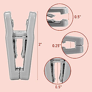 HOUSE DAY 20 Pack Plastic Finger Clips for Hangers, Grey Pants Hanger Clips, Strong Pinch Grip Clips for Use with Slim-line Clothes Hangers, Clips for Velvet Hangers