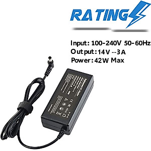 EBKK 14V AC/DC Adapter Power Cord for Samsung Monitor SyncMaster S22C300H S22A300B S20A350B S27D360H S24D590PL UN22F5000AF 15" 17" 18" 19" 20" 22" 23" 24" 27" Monitor TV