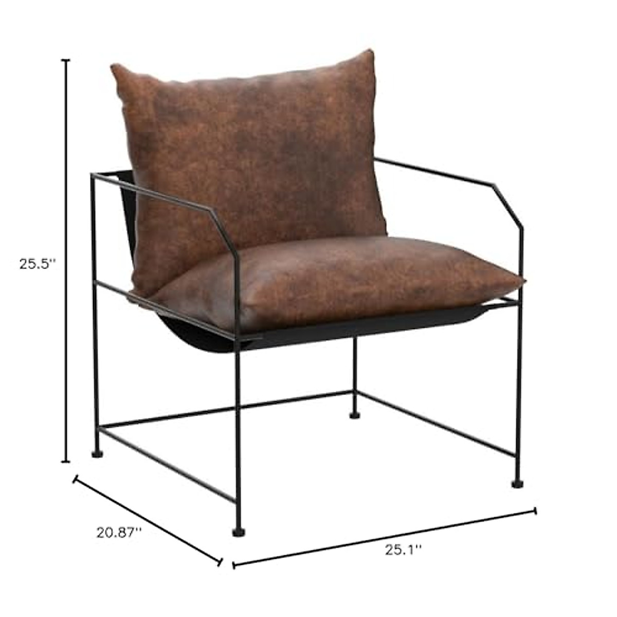 Homy Grigio Reading Chair Living Room Chairs Accent Chairs Set of 2 & 1 for Living Room Modern Teen Chairs for Bedroom Comfy Lounge Chairs Side Arm Chairs with Heavy Duty Metal Legs (Set of 1, Brown)