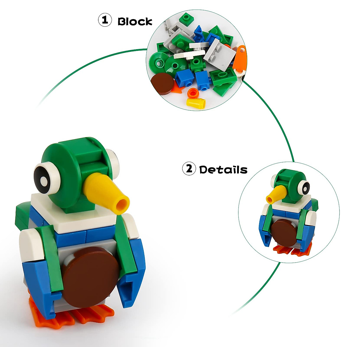 IAMGlobal 30 in 2 Mini Animal Building Blocks Toy Set, Animals Figures Stem Toys, Party Supplies Gifts Party Favor for Kids, Goodie Bags, Birthday, Carnival Prizes