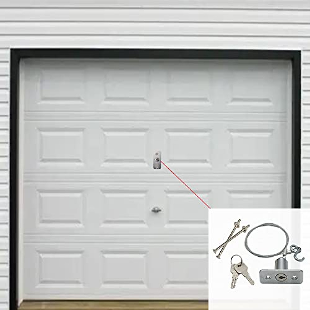 Emergency Release Lock Kit, Emergency Disconnect Release Key Lock with 2 Keys, Garage Door Opener Quick Release Lock for Universal Garage Door