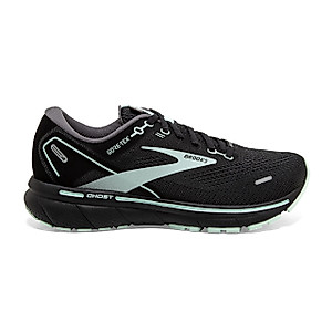 Brooks Women's Ghost 14 GTX Waterproof Neutral Running Shoe - Black/Blackened Pearl/Aquaglass - 8 Medium