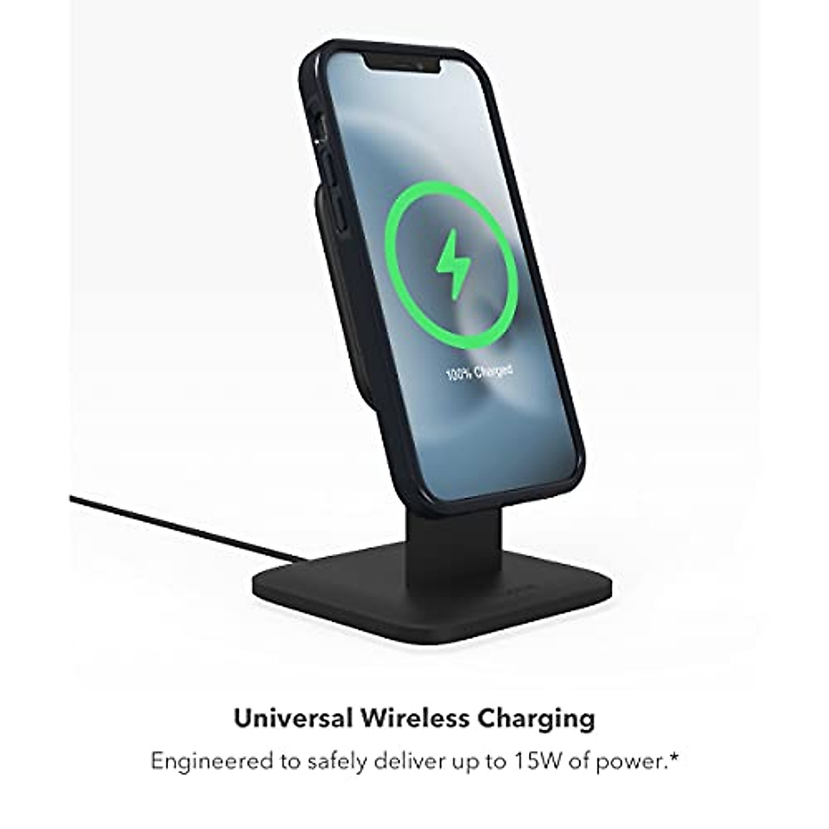 mophie - 15W Wireless Charging Stand Compatible with snap and MagSafe for Smartphones, iPhone, Google Pixel, Samsung Galaxy, Qi-Enabled Devices