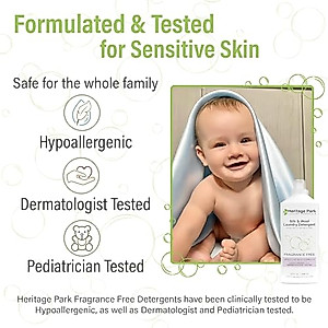Heritage Park Silk & Wool Fragrance Free, Hypoallergenic, pH-Neutral Laundry Detergent - Dermatologist-tested, Sensitive Skin-Friendly, Enzyme-Free, Concentrated Up to 128 loads (64 fl oz)