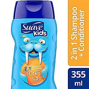 Suave 2 in 1 Shampoo and Conditioner For Gentle Cleaning and Detangling Surf's Up Hypoallergenic, Coconut, Fresh, 12 Fl Oz