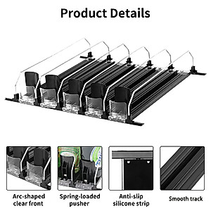 FanFolou Soda Can Organizer for Refrigerator - Self Pushing Drink Organizer for Fridge, Width Adjustable, Drink Dispenser for Fridge, Pantry, Kitchen(3 Row,12.2 Inch)