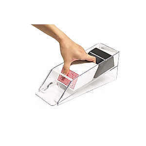 Brybelly Blackjack Shoe Collection|Clear Casino Grade Acrylic for Standard Decks| Shoe, Discard Tray & Shuffler - 6 Deck Size