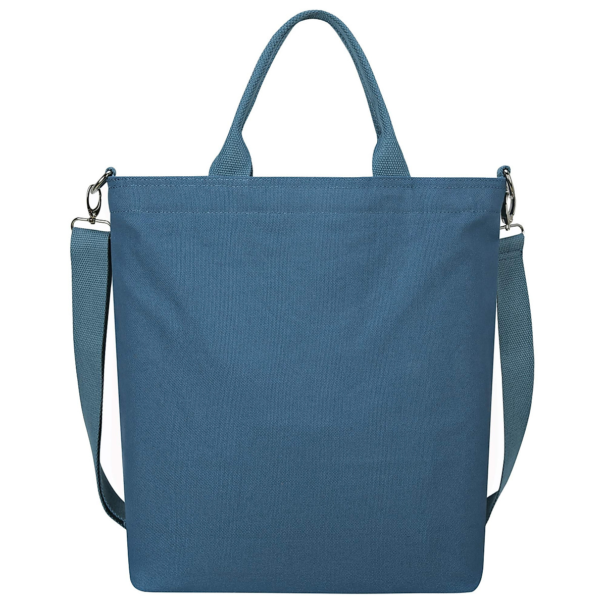 Iswee Women Canvas Shoulder Tote Bag Large Casual Handbags Work Bag Shopping Travel bag Crossbody (Blue-IUU007)