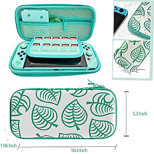 Accessories Bundle for Nintendo Switch Animal Crossing - YOOWA Accessory kit NS Animal Crossing Set with Carrying Case Protective Cover Screen Protector Game Card Holder Play Stand Thumb Grips