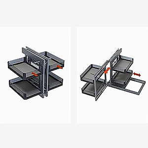 AHDFY Kitchen Aid Dish Rack, Dish Drying Rack, Swivel Full Pull Out Dish Rack, Turntable Lazy Susan Organizers for Handed Open Blind Corner Cabinet Organizer,900CABINTE