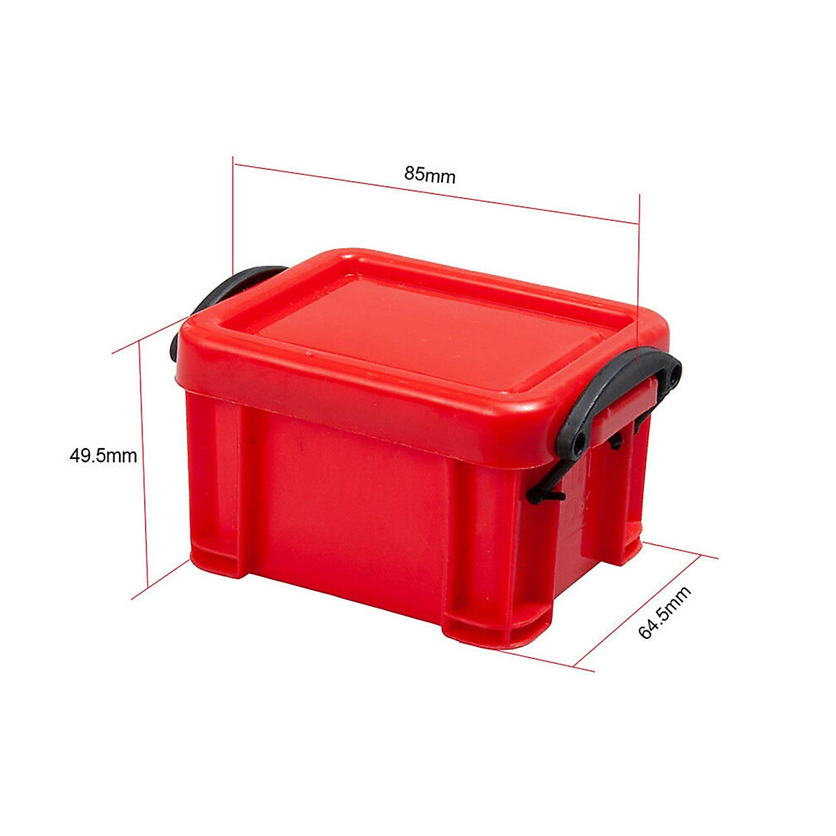 Maxmoral Mini Decoration Plastic Storage Box Accessories for 1/10 RC Rock Crawler Axial SCX10 RC Car Truck Parts Red