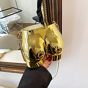 Body Shaped Shoulder Bags Crossbody Bag Purses Handbags Evening Clutch Purse Metal for Women Girls Cocktail Party Club Bling Bling Golden Hip