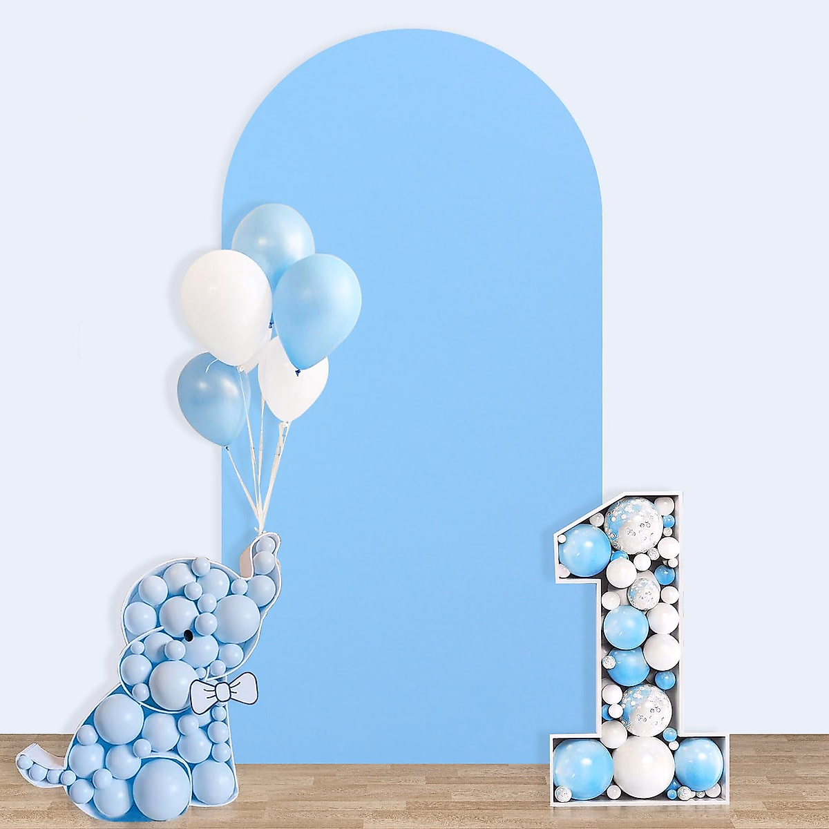 PATYDEST Wedding Arch Backdrop Stand Cover 6ft Arch Covers Baby Blue Spandex Stretch Arched Backdrop for Frame Chiara Backdrop Arch Covers 2-Sided Bridal Balloon Arch Wall Backdrop for Prom Decor
