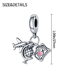 Pandach 925 Sterling Silver Charms for Bracelets Necklace with 5A CZ Stones Dangle Pendant Bead Jewelry Beads Gifts for Women