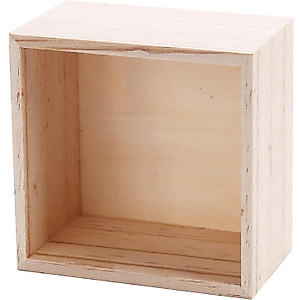 CALPALMY (8 Pack) 6" x 6" Unfinished Wooden Box Storage - Small Wooden Boxs for Crafts, Home Decor, and Wooden Centerpieces for Tables
