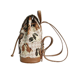 Signare Tapestry Fashion Backpack Rucksack for Women with Cavalier King Charles Spaniel Dog Design (RUCK-KGCS)