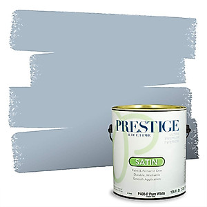PRESTIGE Paints Interior Paint and Primer In One, 1-Gallon, Satin, Comparable Match of Sherwin Williams* Windy Blue*