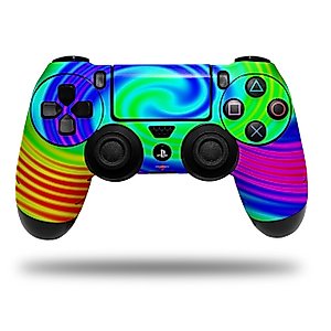 WraptorSkinz Skin Compatible with Sony PS4 Dualshock Controller PlayStation 4 Original Slim and Pro Rainbow Swirl (Controller NOT Included)