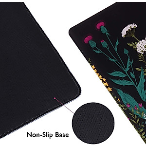 iCasso Extended Gaming Mouse Pad (35.4x15.7 in), Large Stable Rubber Base Mousepad with Stitched Edges, Keyboard Mouse Mat Desk Pad for Work, Game, Office, Home - Weeds