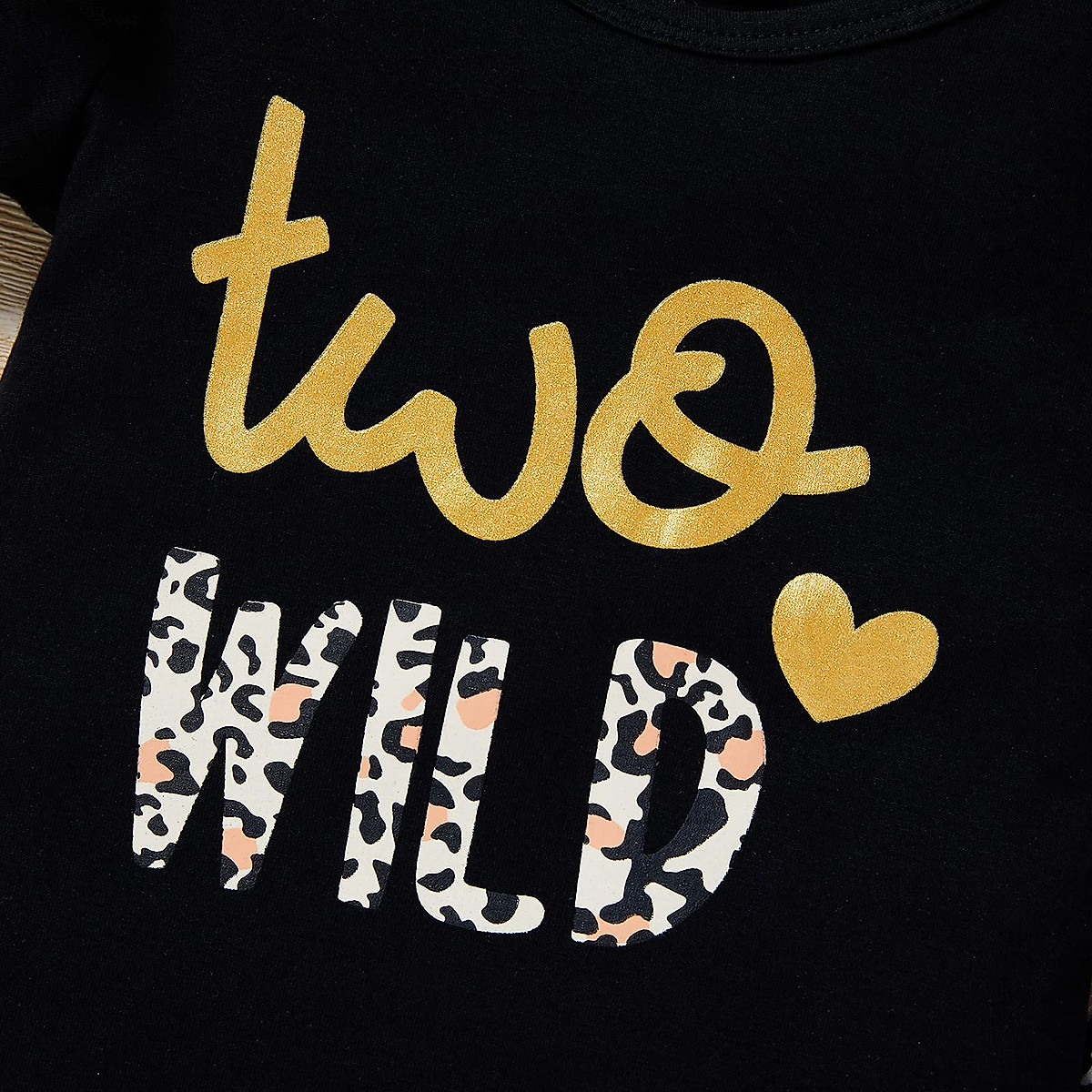 Viworld Baby Girl Two Birthday Outfits Ruffle Sleeve Wild Two Top + Leopard Shorts Set Cake Smash Summer Clothes（Leopard,2T
