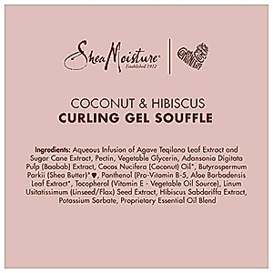 SheaMoisture Curling Gel Souffle for Thick, Curly Hair Coconut , Hibiscus to Moisturize and Protect Hair 12 oz