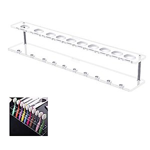 Yoseng Clear Acrylic 10 Hole Drying Rack Storage Display Bracket Shelf Holder Specifically Design for Oval Ink Blending Brush Set(Not Contain Brush)