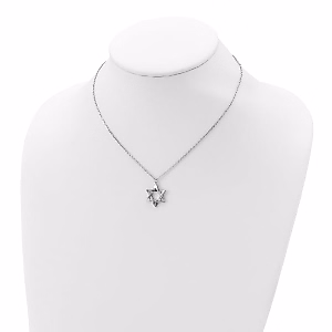 IceCarats 925 Sterling Silver Star of David Jewish Magen Necklace 16.5 inch Chain