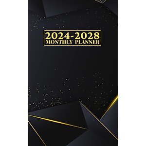 2024-2028 Monthly Pocket Planner: Small 5 Year Monthly Pocket Calendar for Purse with Goals, Calendar, Schedule Organizer | 60 Months Calendar Monthly ... & family Birthdays, contacts -Floral Cover