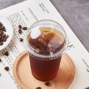 CIAO! PET Dome Lid with Straw Hole, Designed and Fit for 9OZ/12OZ CIAO! Brand PET Cold Drink Cups Only, 92mm (Case of 1,000)