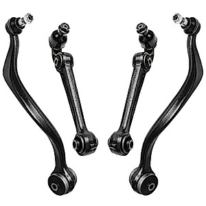 Detroit Axle - Front Lower Control Arms for 2007-2012 Ford Fusion Lincoln MKZ Mercury Milan, 4 Lower Rearward & Forward Control Arms & Ball Joints Assembly, 4pc Suspension Kit Replacement