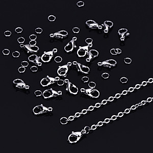 33 Feet Stainless Steel DIY Link Chain Necklaces with 20 Lobster Clasps and 30 Jump Rings for Jewelry Making (2.5 mm)