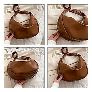 Women Hobo Bag Simple Shoulder Bag Dumpling Bag Crescent Crossbody Bag Casual Messenger Bag, for Family or Friends Gift