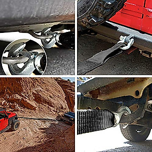 CarBole Trailer Winch Strap with Heavy Duty Hook 2" x 20' Replacement Boat Tow Rope 10000LB Break for Towing Vehicles Truck Jet Ski