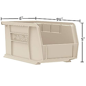 Akro-Mils 30237 AkroBins Plastic Hanging Stackable Storage Organizer Bin, 9-Inch x 6-Inch x 5-Inch, Black, 12-Pack