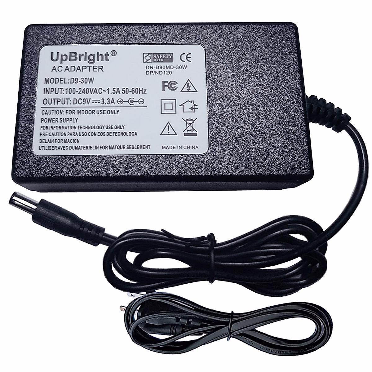 UpBright 9V AC/DC Adapter Compatible with Brady BMP21 BMP21-PLUS BMP21-LAB BMP21-PLUS-KIT1 BMP21AC XPERT-AC M-AC-110937 IDXPERT IDPAL-AC LABPAL-AC ENG EPA-301DAN-9 XPERT-ABC XPERT-Key Power Charger