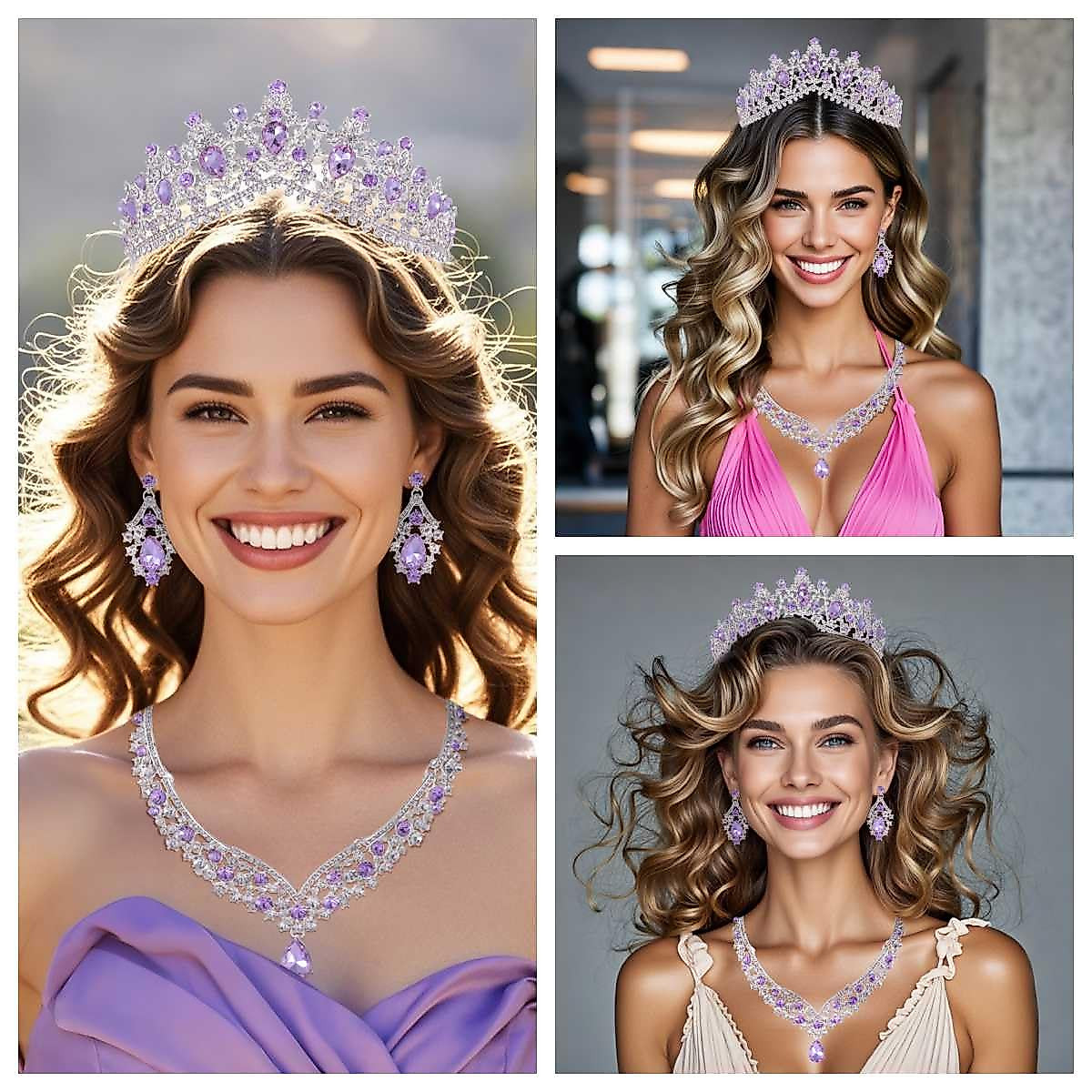 Kamirola - Queen Crown and Tiara Princess Crown for Women and Girls Crystal Headbands for Bridal, Gothic Halloween Costumes for Women Prom Christmas Wedding Birthday Prom Pageant Party