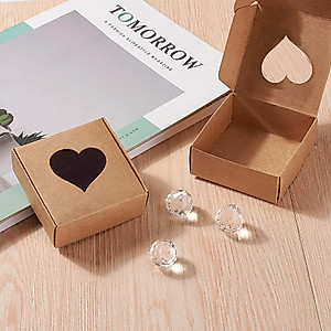 Airssory 90pcs 3x3 Inch(7.5x7.5cm) Paper Candy Boxes with Heart Window Bakery Box Gift Box Square for Singlepack Dessert Small Giftbox Packing