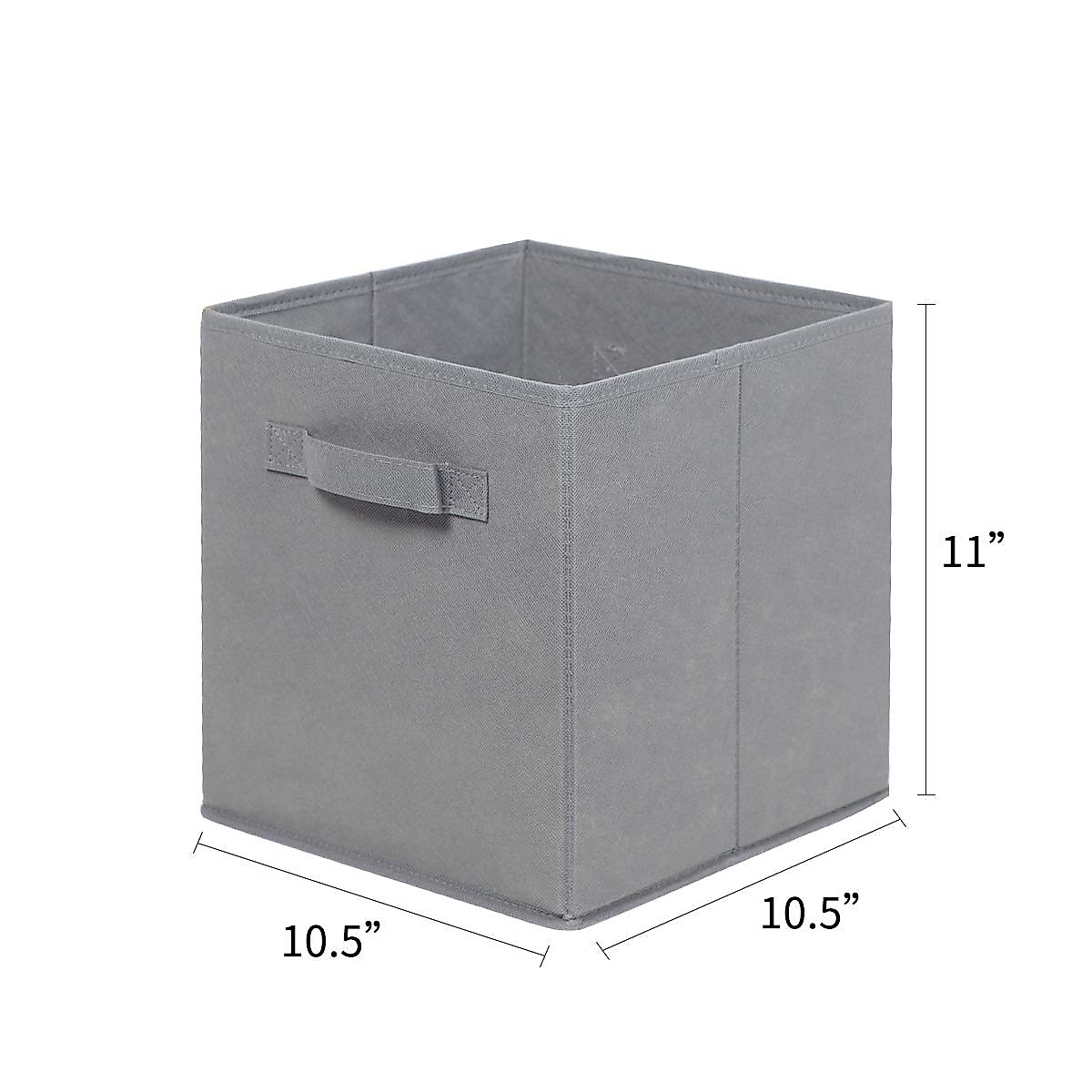 MAX Houser Storage Bins Cubes Baskets Containers with Dual Handles for Home Closet Bedroom Drawers Organizers,Foldable,10.5x10.5x11 Inches,Set of 6